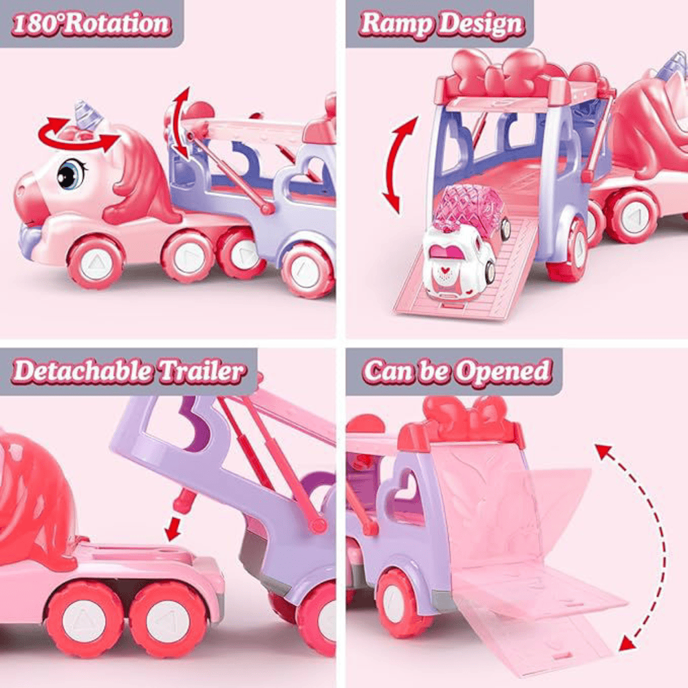 Toy. Toy Cars for Toddlers Girls 5 in 1 Carrier Truck Toy for Kid Girls ...