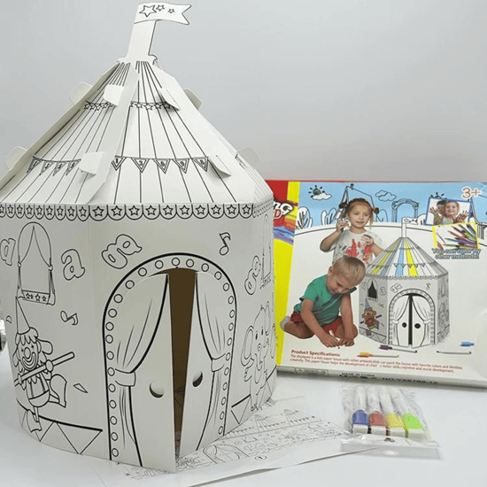 Toy. Coloring cardboard tent