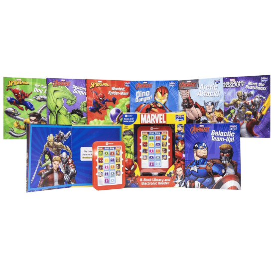 Toy. Marvel Super Heroes Me Reader Electronic Reader with 8 Book Library