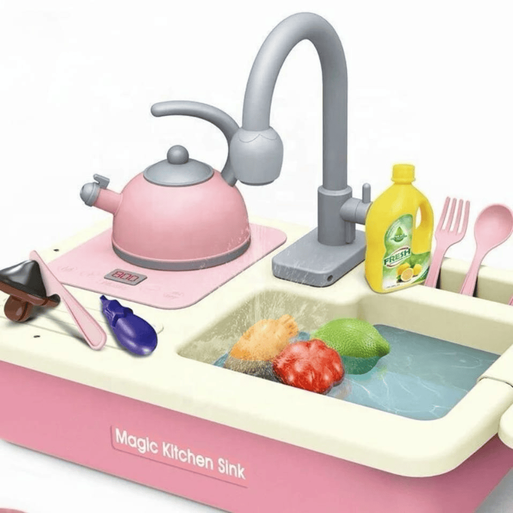Toy Magic Kitchen Sink Set W Water 21pcs