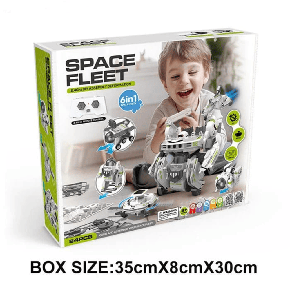 Toy. STEM Space Fleet Robot Space Building Kit DIY 6 In 1 Blocks
