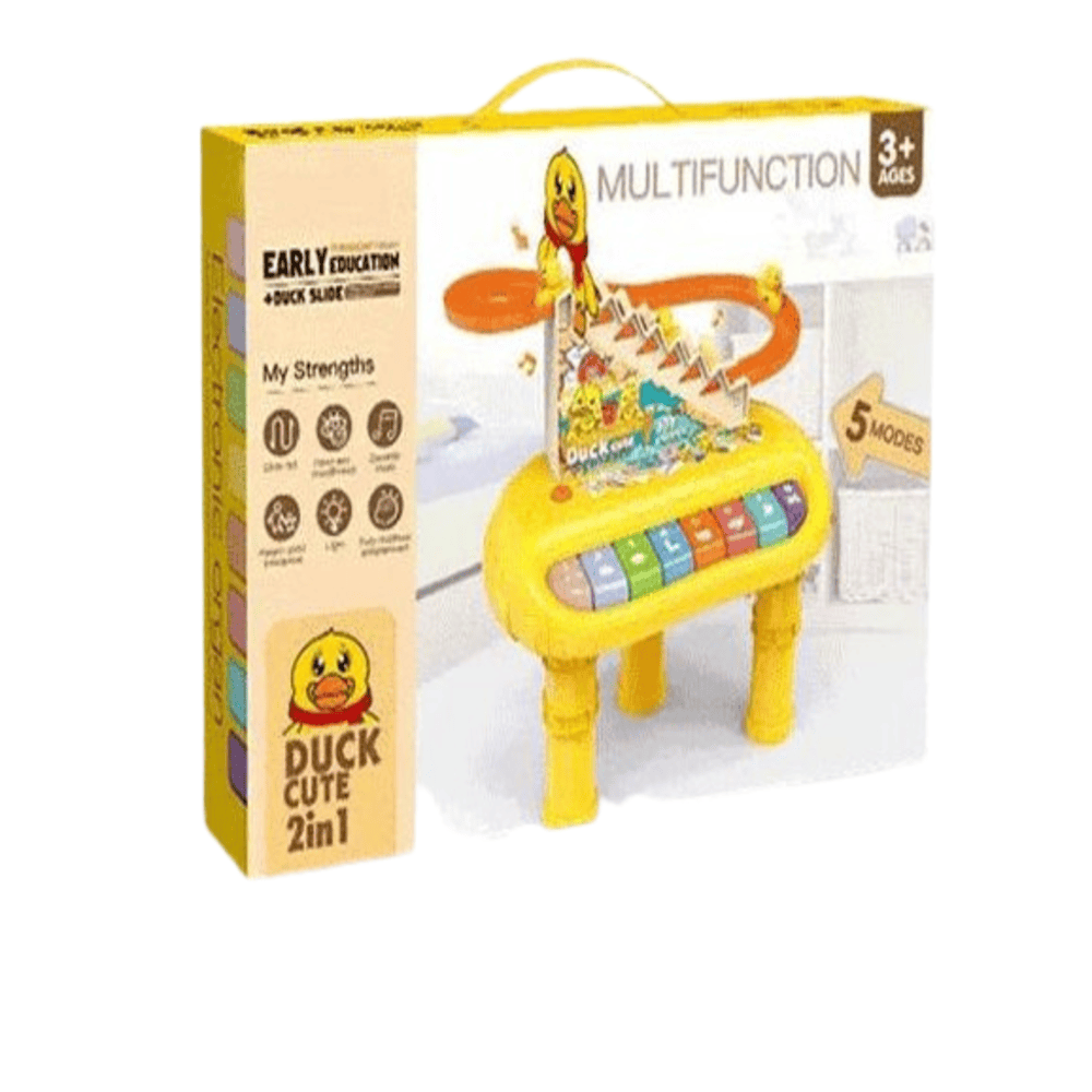 Toy. 2 IN 1 MULTI-FUNCTIONAL PIANO SET & DUCK RACING TRACK