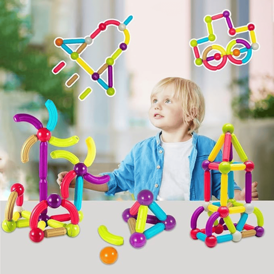Toy. Magnetic Blocks Balls and Rods Set 42 Pcs