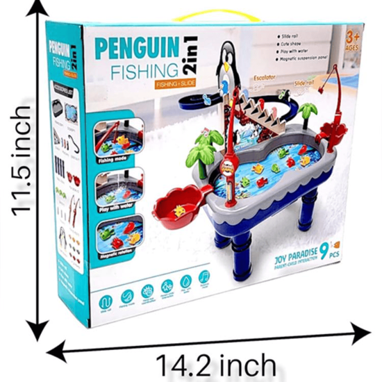 Toy. 2*1 Penguin Fishing and Slide Game