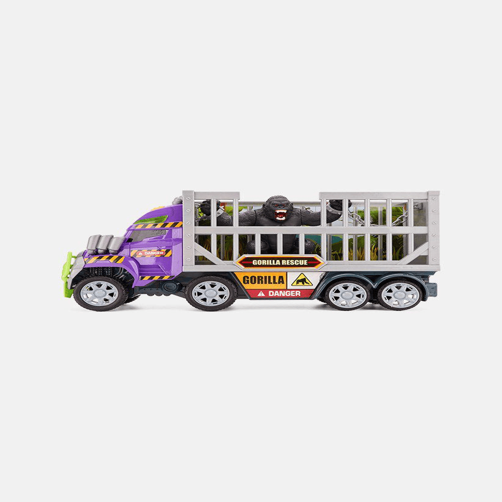 Toy. Monster Moverz Gorilla Rescue Playset, Purple and Grey