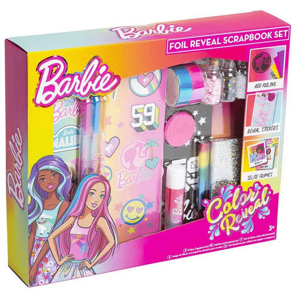 Toy. Barbie Colour Reveal Foil Reveal Scrapbook Set
