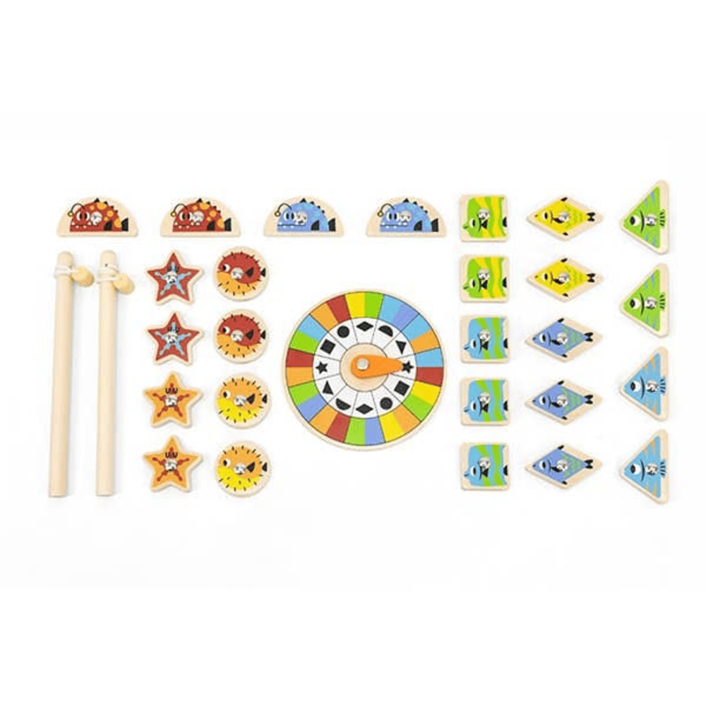 Toy. Wooden magnetic fishing game