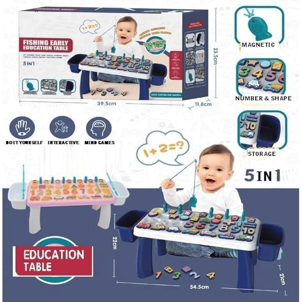 Toy. Educational magnetic fishing table for kids