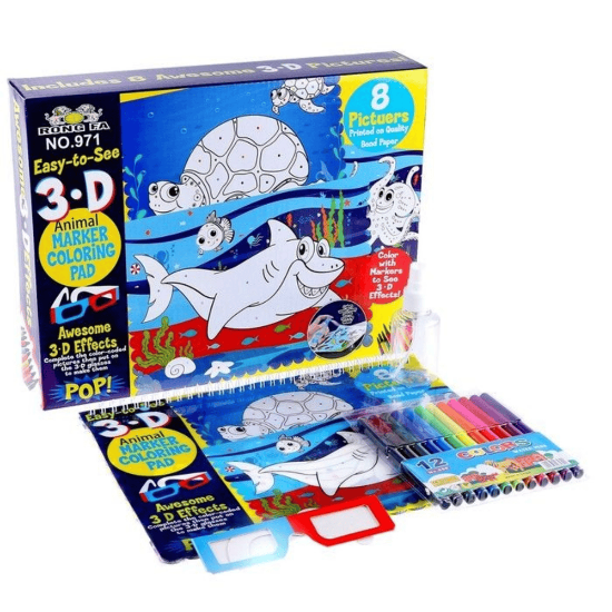 Toy. Animals Coloring Book 3D