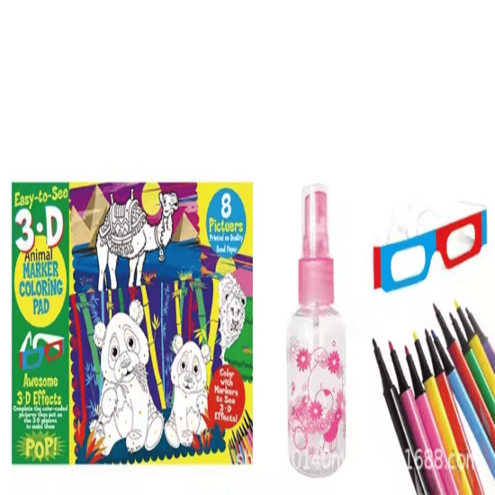 Toy. Animals Coloring Book 3D