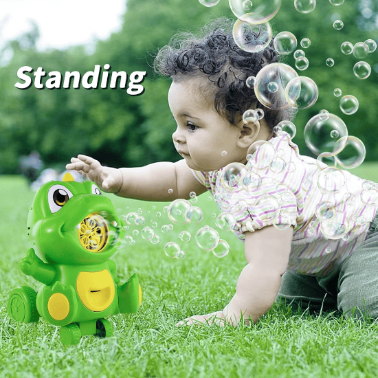 Toy. Green Dinosaur Bubble Machine