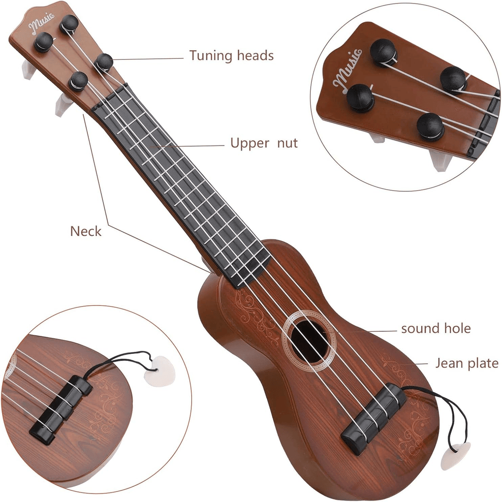 Toy. Small Beginners Musical Guitar with 4 Adjustable Strings for Kids ...