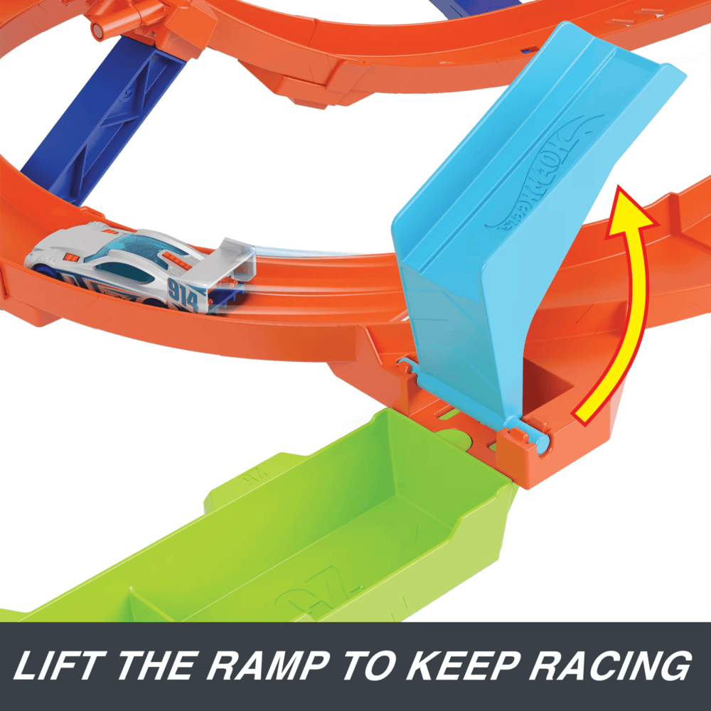 Toy. Hot Wheels Action Loop Cyclone Challenge Track Set With 1:64 Scale ...