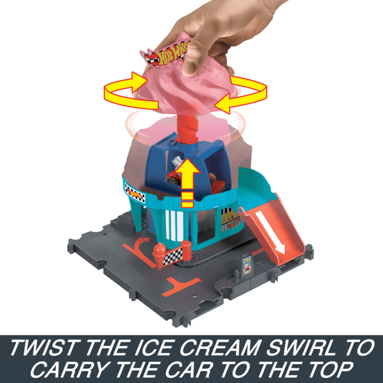 Toy. Hot Wheels City Downtown Ice Cream Swirl Playset From The Series ...