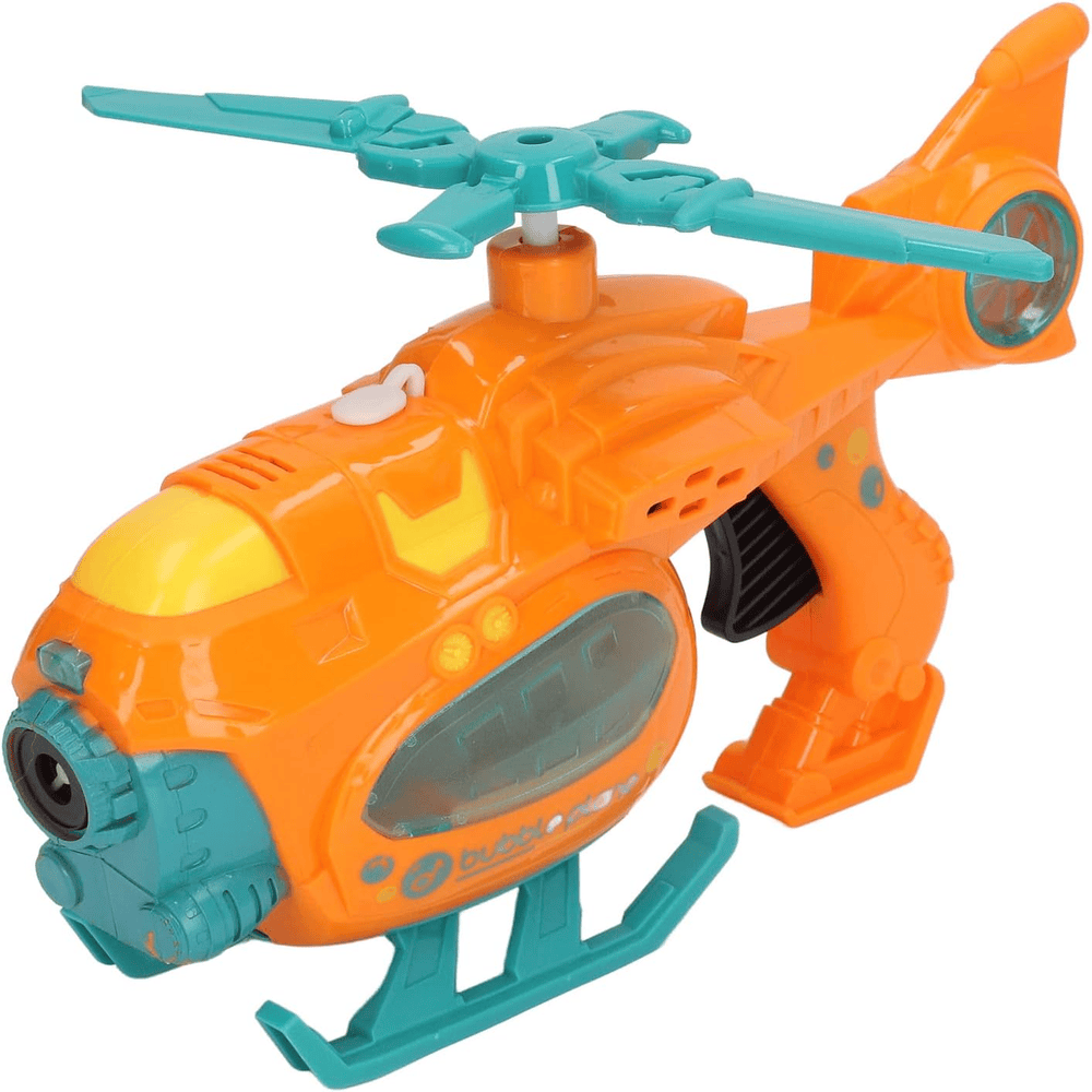Toy. Bubble Blowing Toy, Propeller Rotating Sound Light Helicopter Shaped