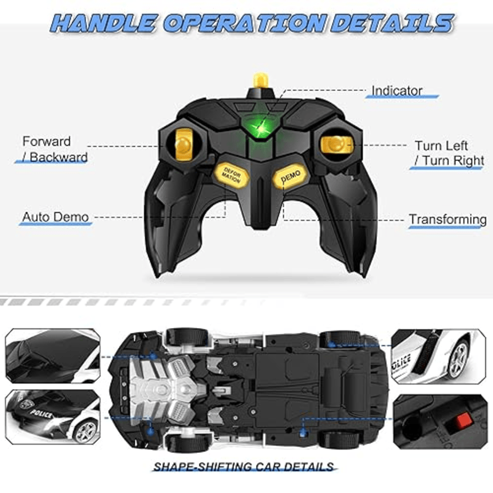 Toy. Transformation Remote Control police Car