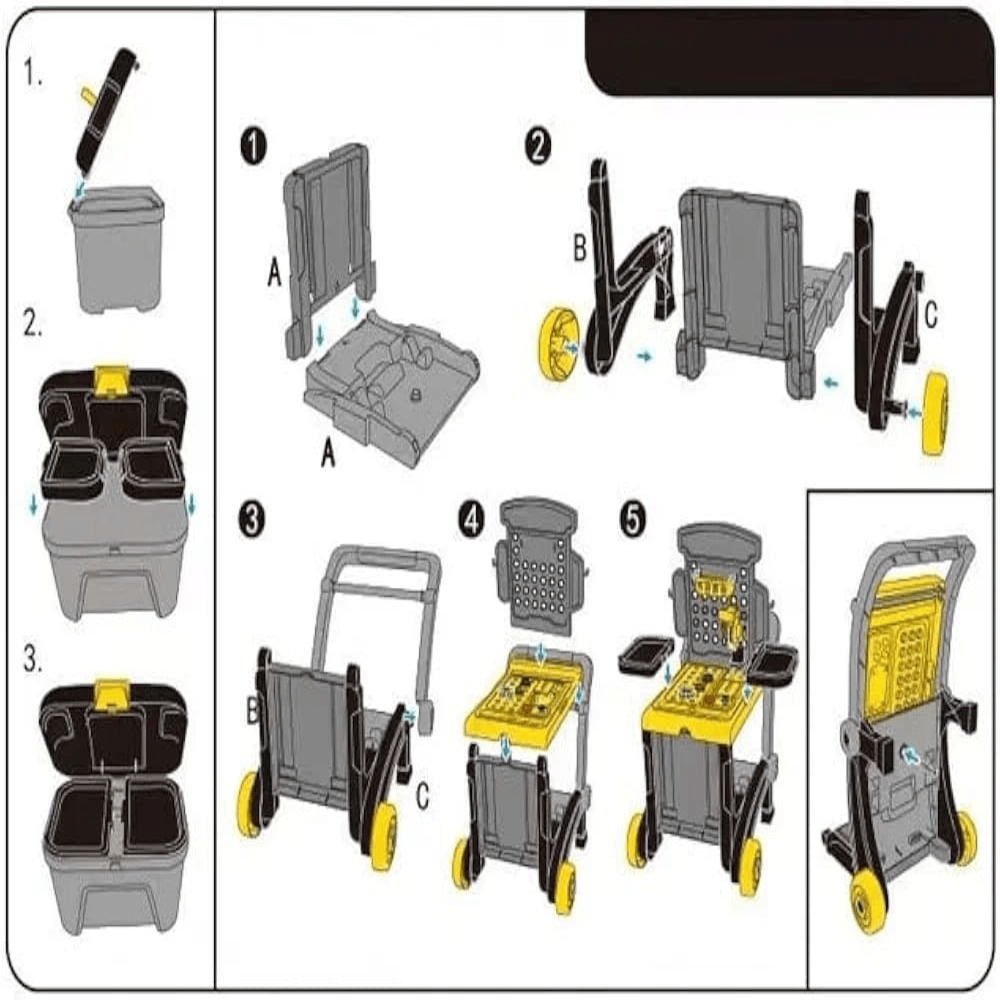 Toy. Luxury workshop tool set 3 in 1