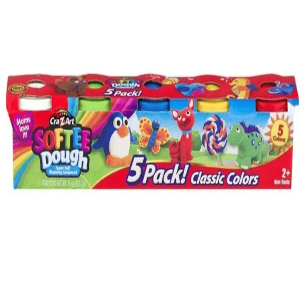 Toy. 5 clay cans in classic colors
