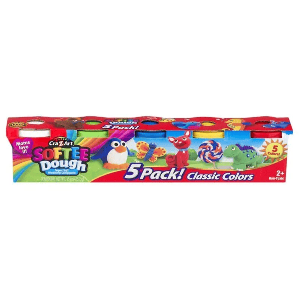 Toy. 5 clay cans in classic colors