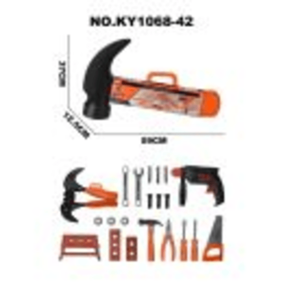 Toy. hammer shaped tool bag