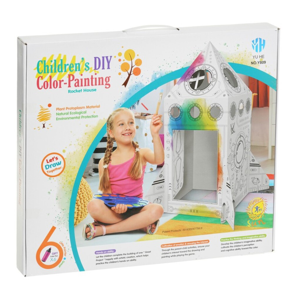Toy. Coloring the rocket house