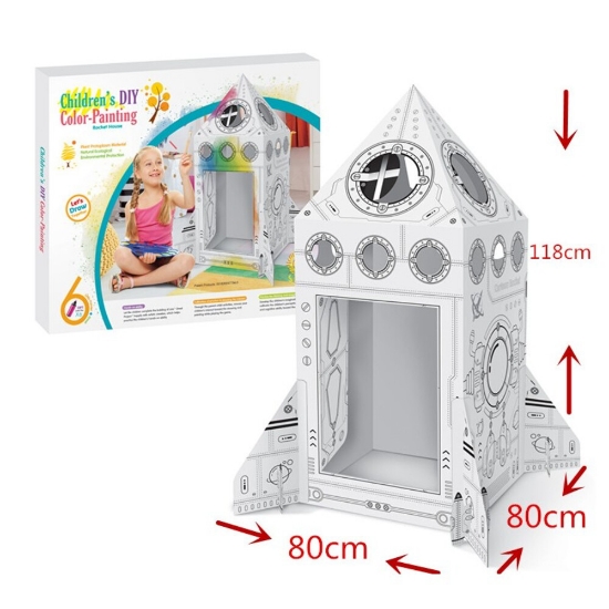 Toy. Coloring the rocket house