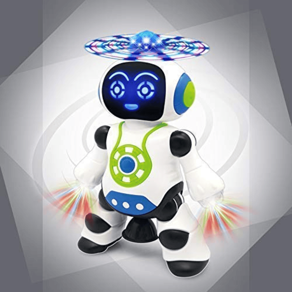 Toy. Dancing Robot with Music, 3D Flashing Lights,360 Degree Rotation ...
