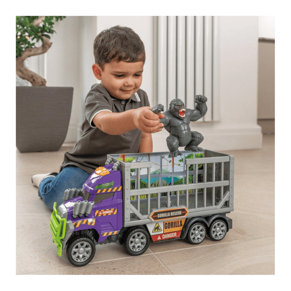 Toy. Monster Moverz Gorilla Rescue Playset, Purple and Grey